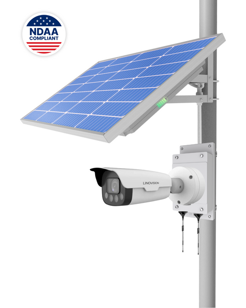 (GO SOLO LPR NDAA) 4-in-1 NDAA LPR Solar Power System with Cellular Ac ...