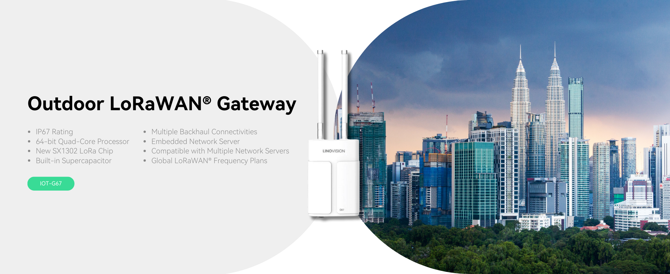 Outdoor LoRaWAN Gateway with built-in WEB and Compatible to multiple C ...