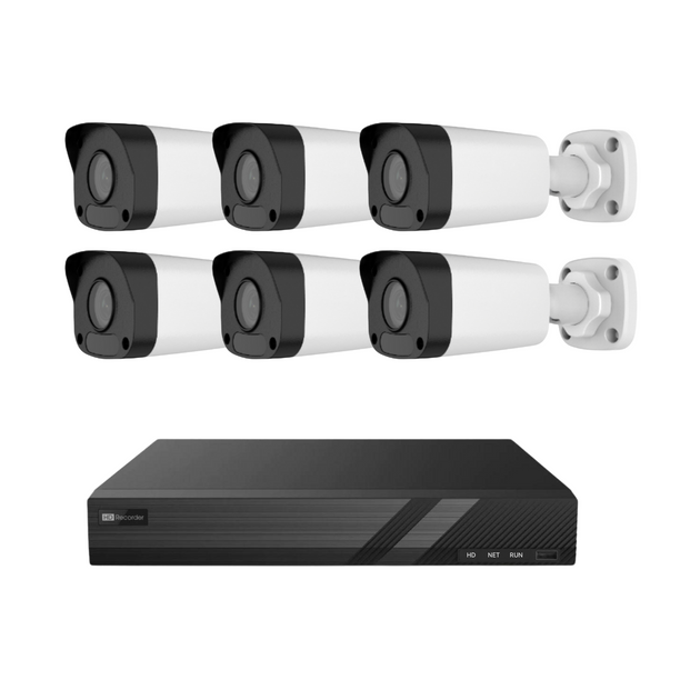 8CH 4K PoE NDAA IP Camera System with 6*4K Mini Fixed Bullet Cameras ...