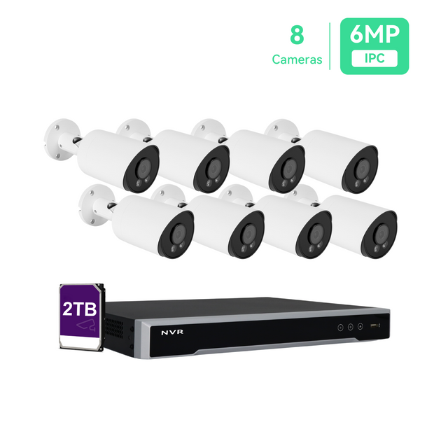 8 Channel 4K PoE IP Camera System 8 Channel 4K NVR and 8 Pcs 6MP PoE ...