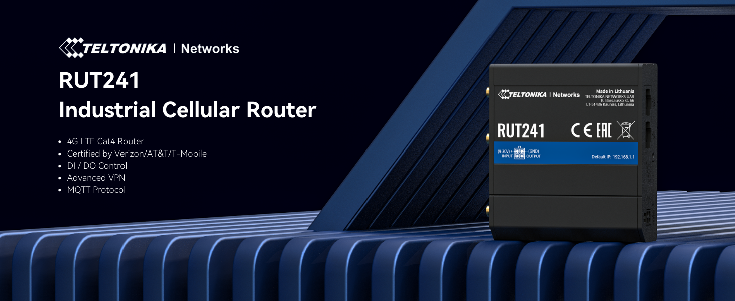 Teltonika RUT241 Industrial 4G LTE Cellular Wi-Fi Router | Hinovision ...